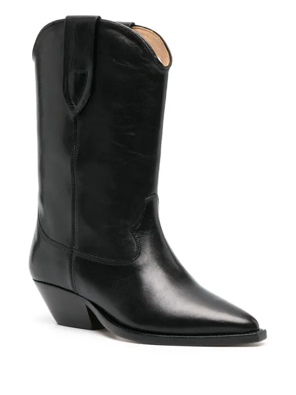 Isabel Marant Étoile Duerto Leather Cowboy Boots - Black