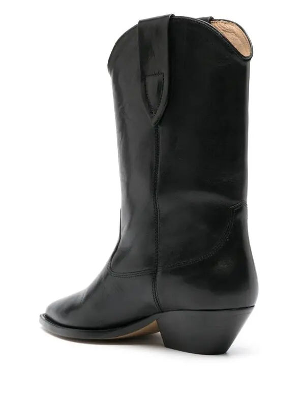 Isabel Marant Étoile Duerto Leather Cowboy Boots - Black