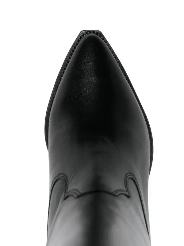 Isabel Marant Étoile Duerto Leather Cowboy Boots - Black