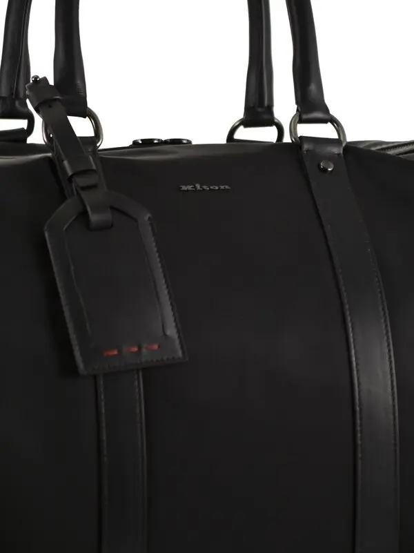 Kiton Nylon And Leather Trimmed Duffel Bag