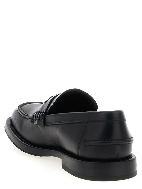 Moschino Berlin Leather Loafers With Metal Coin Detail