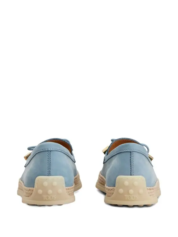 TOD'S Suede Braided Trim Loafers - Multicolor
