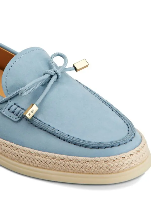 TOD'S Suede Braided Trim Loafers - Multicolor