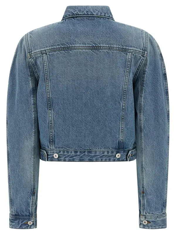Jacquemus La Veste De-nimes Ovalo Cropped Denim Jacket - Blue