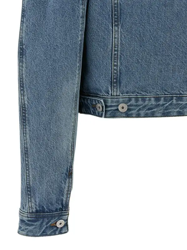 Jacquemus La Veste De-nimes Ovalo Cropped Denim Jacket - Blue