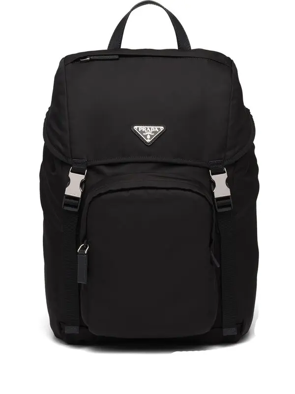 Prada Re-nylon And Saffiano Leather Backpack - Black