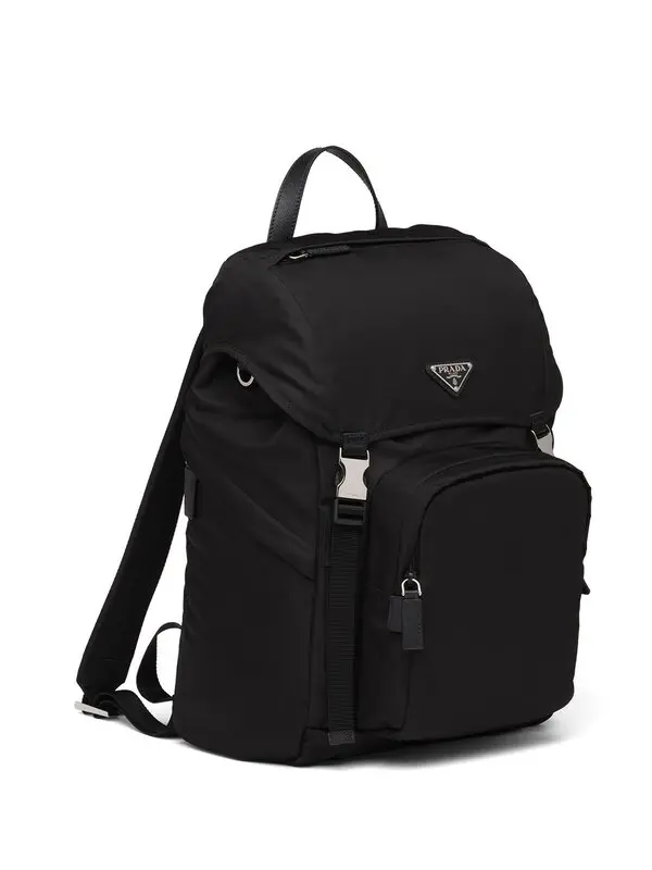 Prada Re-nylon And Saffiano Leather Backpack - Black