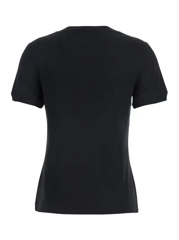 Dolce & Gabbana Cotton Crewneck T-shirt With Maxi Logo - Black