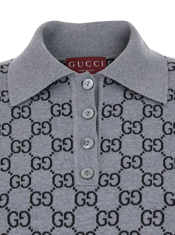 Gucci Wool Dress With Gg Motif - Multicolor