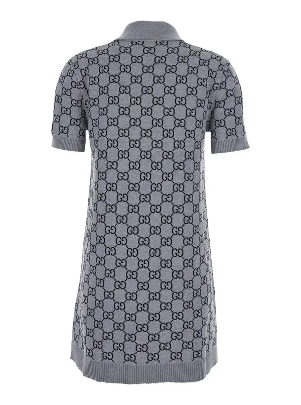 Gucci Wool Dress With Gg Motif - Multicolor