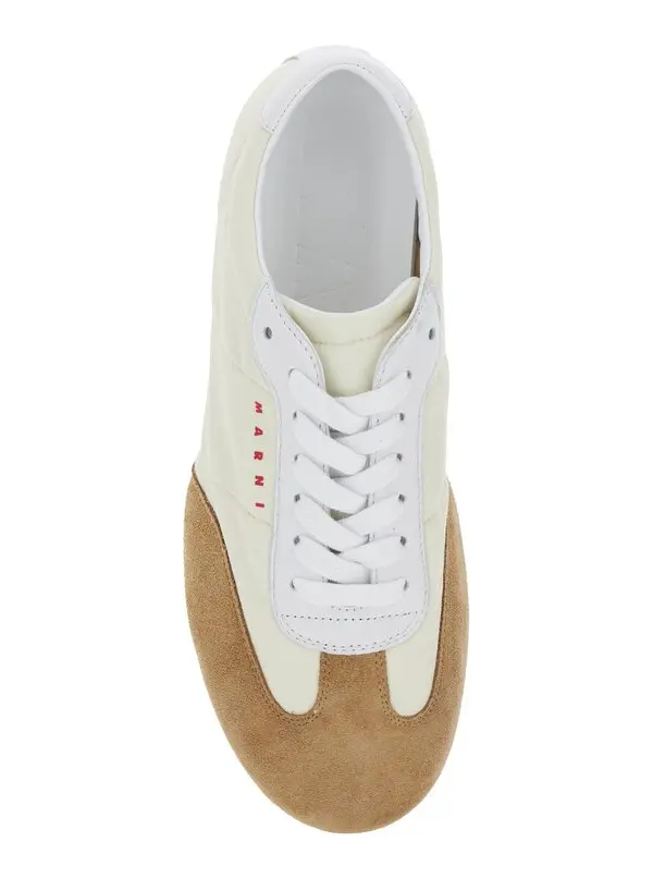 Marni Eco-leather Sneakers With Suede Details And Lettering Logo - Multicolor