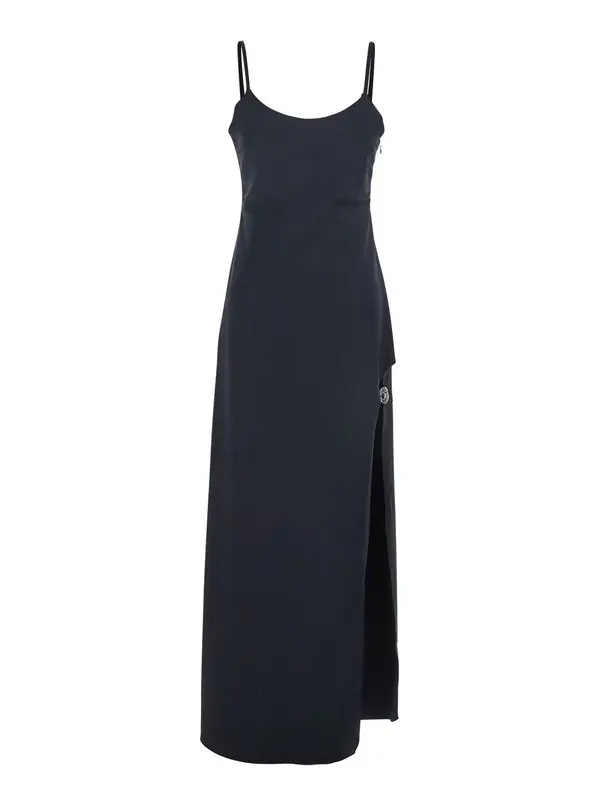Coperni Long Dress With Side Logo Plaque - Multicolor