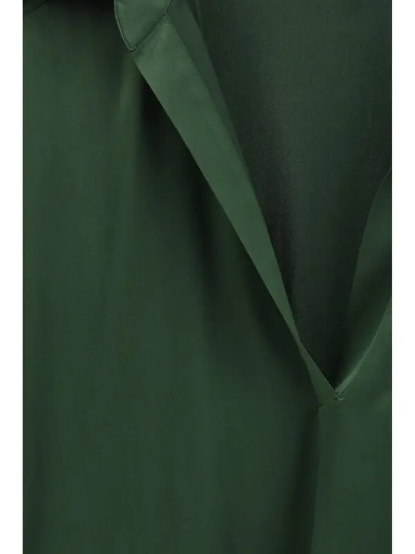 TOM FORD Stretch Silk Shirt With Embroidered Logo - Green