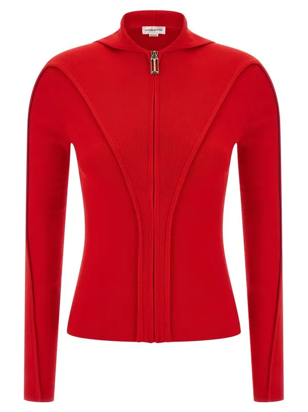 Victoria Beckham Hooded Zip-up Cardigan