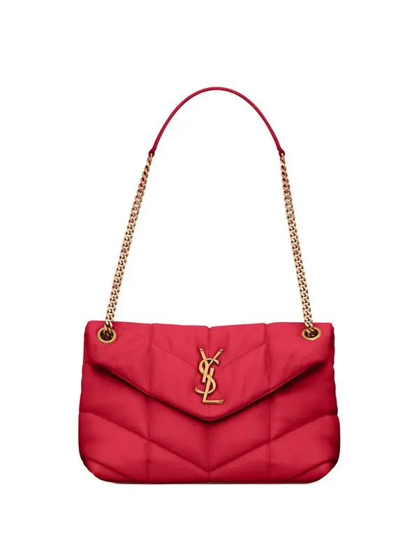 Saint Laurent Small Loulou Puffer Bag In Nappa Leather - Red