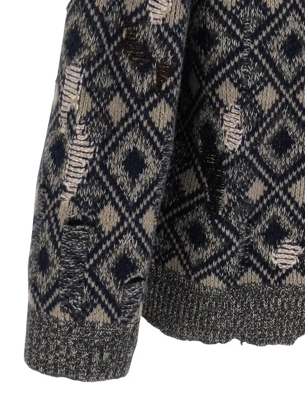 WALES BONNER Sibling Merino Wool Cardigan