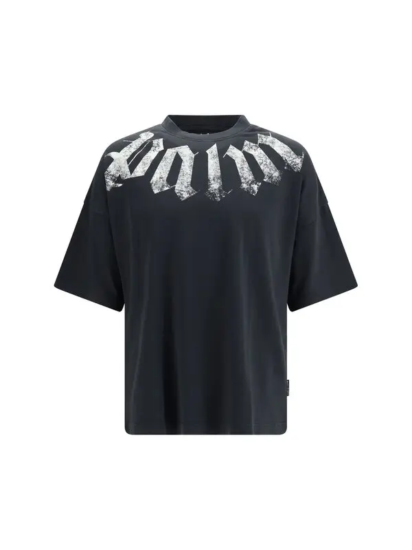 Palm Angels Big Neck Logo T-shirt - Black