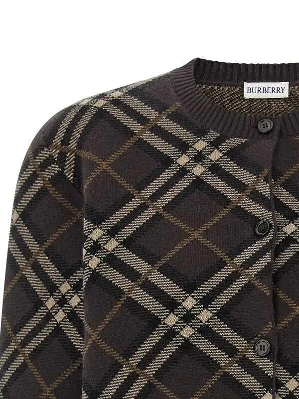Burberry Georgette Cardigan With Check