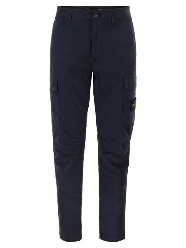 Stone Island Regular Tapered Fit Cargo Trousers - Blue