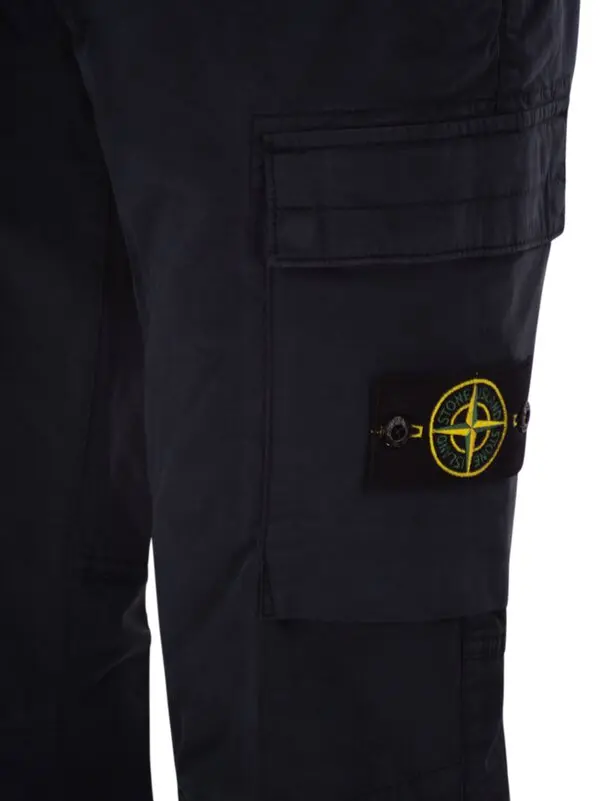 Stone Island Regular Tapered Fit Cargo Trousers - Blue