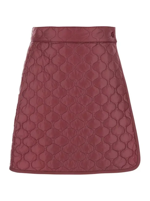 Moncler Quilted Miniskirt With Logo Patch - Multicolor