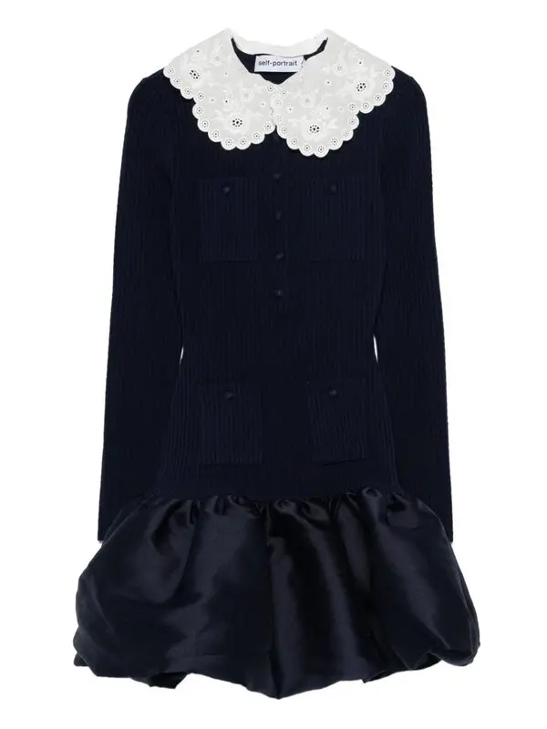 SELF-PORTRAIT Scalloped Collar Dress - Multicolor