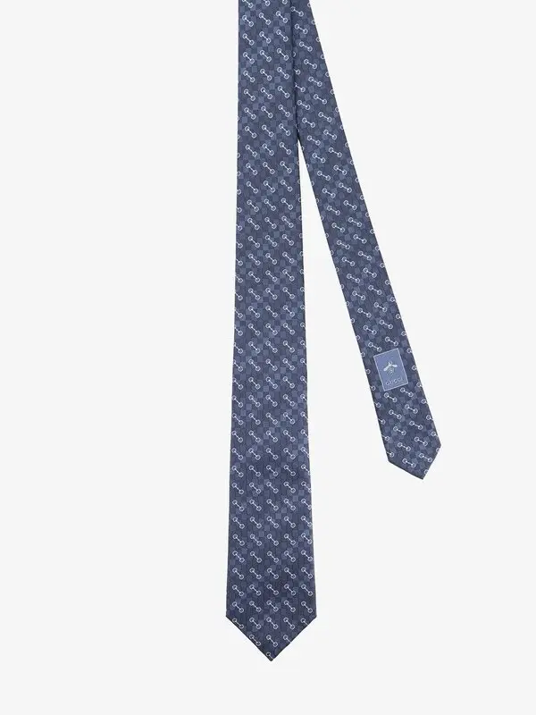Gucci Silk Neck Tie With Mondry Bit Print