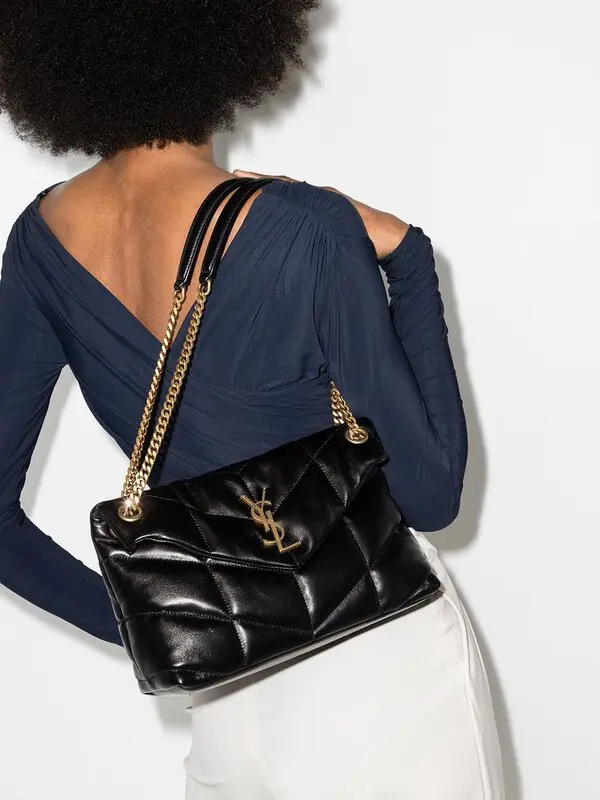Saint Laurent Small Loulou Puffer Bag In Nappa Leather - Black