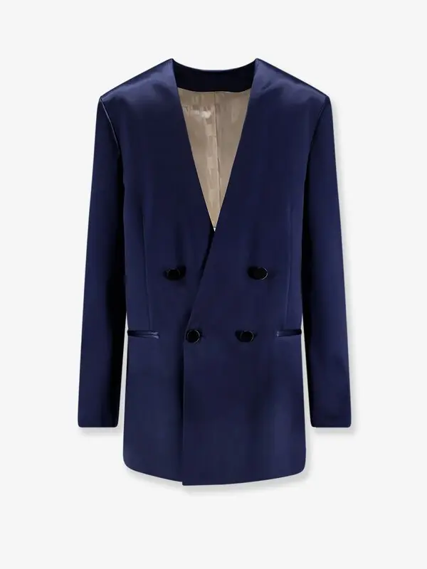 Alberta Ferretti Double-breasted Satin Blazer