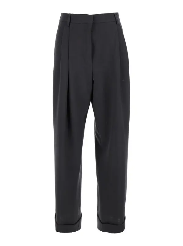 Dries Van Noten Wool Pants With Turn-up Hem - Multicolor