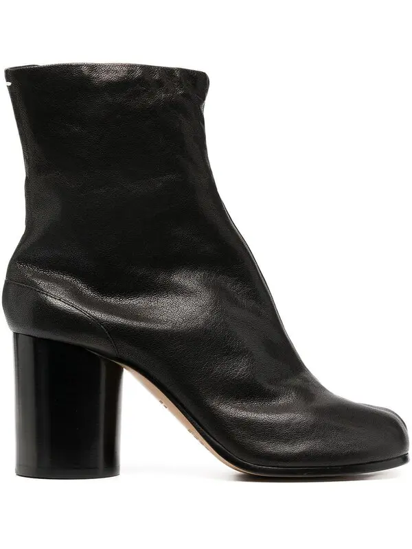 MAISON MARGIELA Leather Tabi Ankle Boots - Black