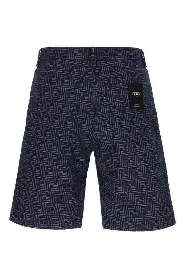 Fendi Monogram Denim Shorts - Multicolor