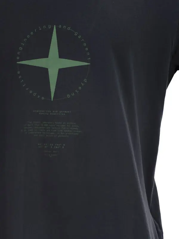 Stone Island Regular Fit T-shirt With “light Compass” Print - Blue