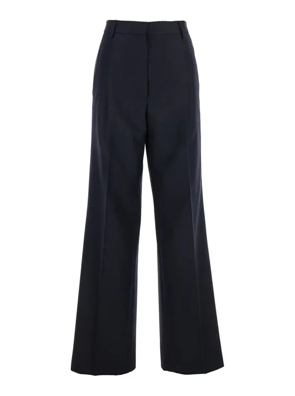 Dries Van Noten Wool Wide Leg Trousers - Multicolor