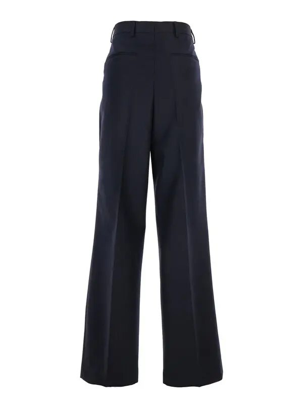 Dries Van Noten Wool Wide Leg Trousers - Multicolor
