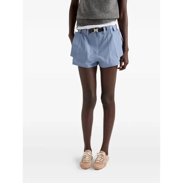 Prada Lace-up Suede And Mesh Sneakers - Cream