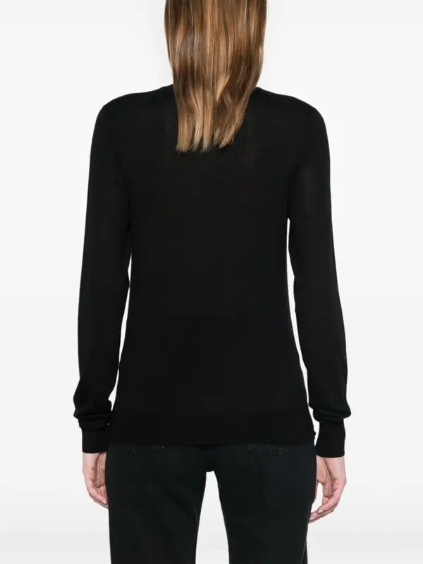 Saint Laurent Cassandre Wool Turtleneck Sweater - Black