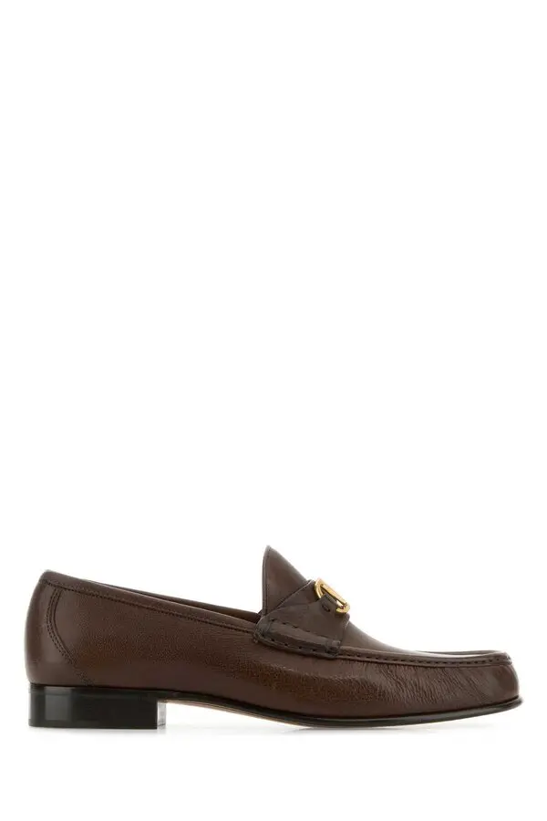 Valentino Garavani Leather Vlogo Loafers - Brown