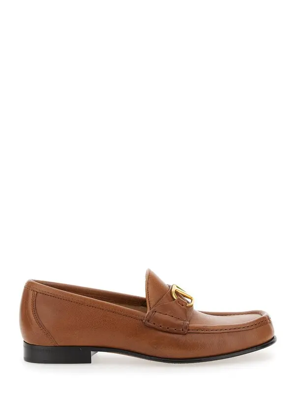 Valentino Garavani Leather Loafers With Vlogo Signature - Multicolor