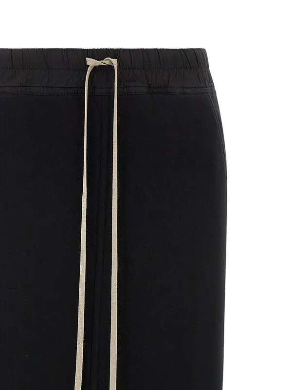 Rick Owens Phleg Pillar Cotton Fleece Long Skirt With Front Split
