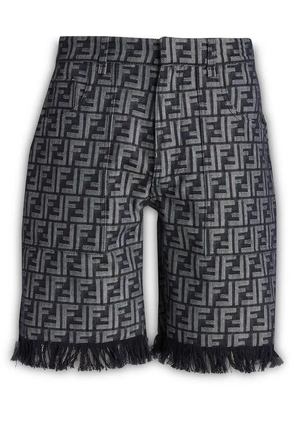 Fendi Monogrammed Fringed Shorts