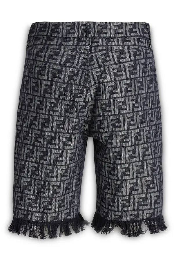Fendi Monogrammed Fringed Shorts
