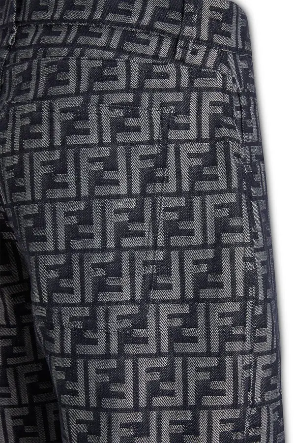 Fendi Monogrammed Fringed Shorts