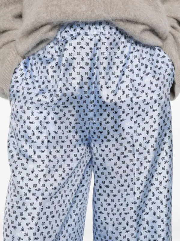 Max Mara Silk Printed Wide Leg Trousers - Multicolor