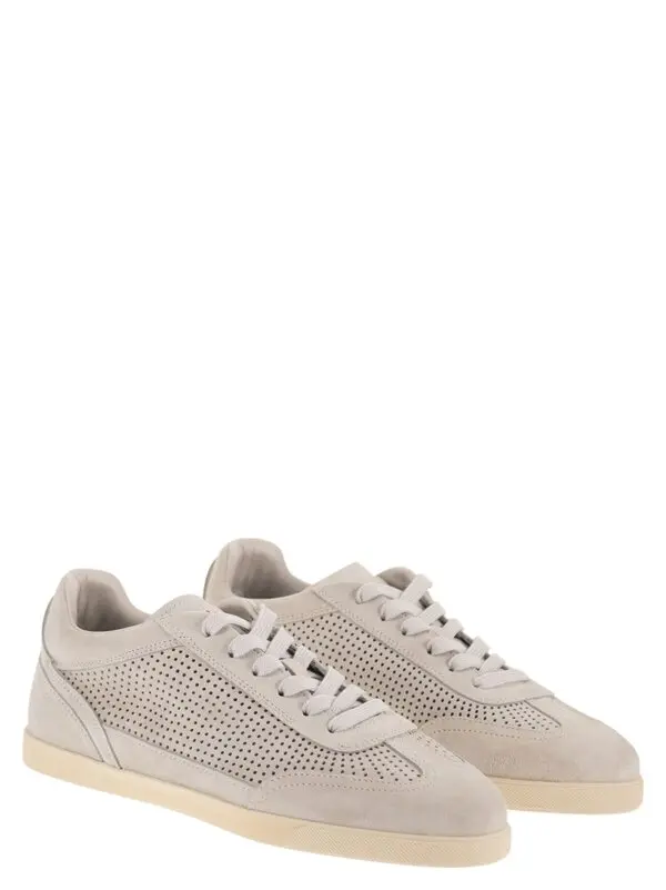 Kiton Perforated Calfskin Lace-up Sneakers