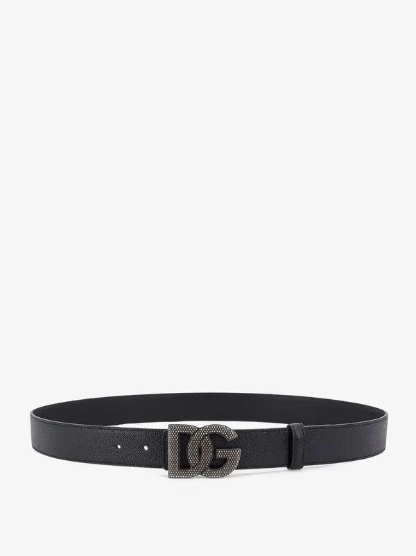 Dolce & Gabbana Leather Belt With Dg Logo Buckle - Multicolor