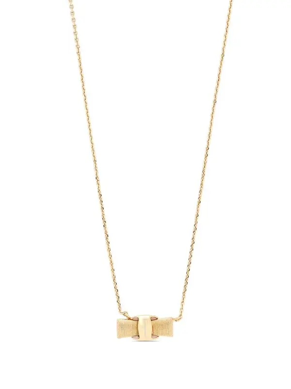FERRAGAMO Gold-tone Vara Bow Necklace - Multicolor