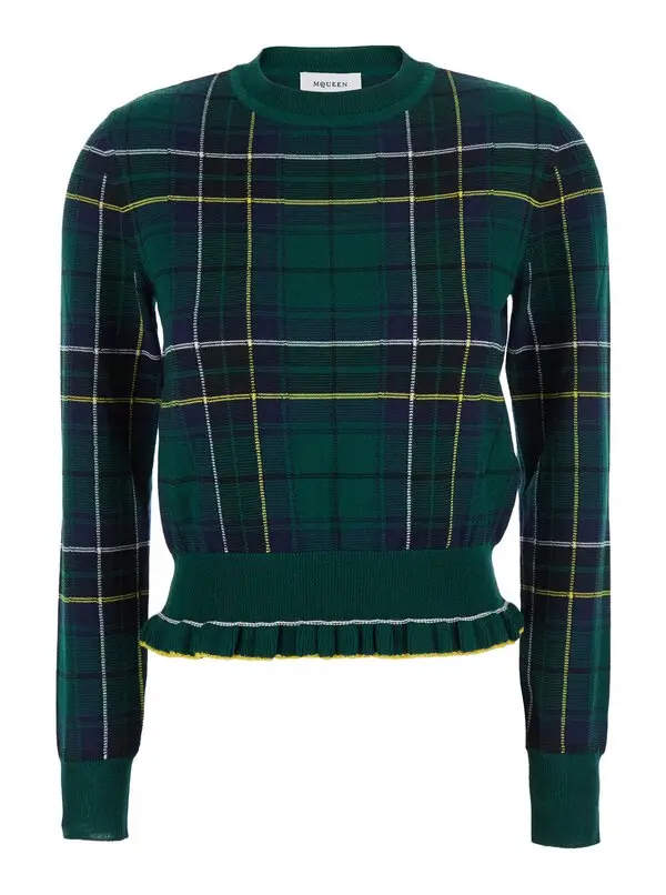 Alexander McQueen Wool Tartan Crew Neck Sweater - Multicolor