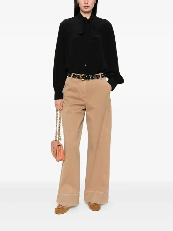 Chloé Black Silk Blouse With Pussy Bow Collar - Multicolor