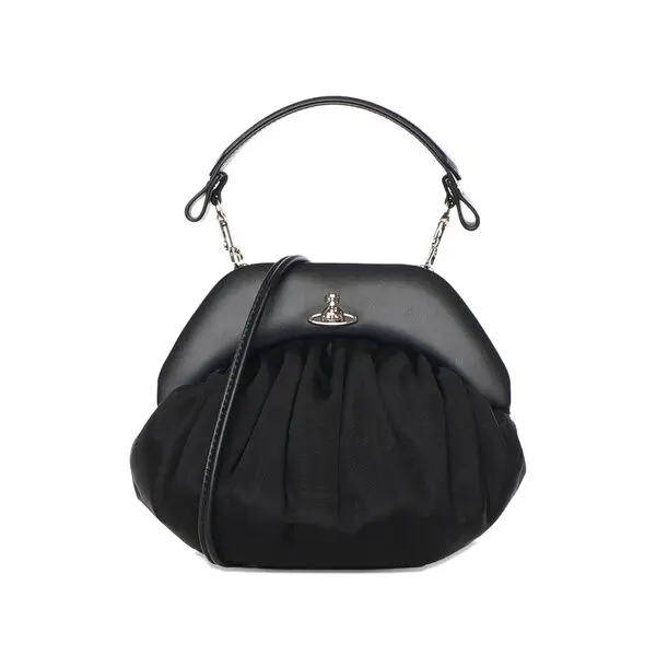 VIVIENNE WESTWOOD Clutch Bag With Silver-tone Hardware - Black